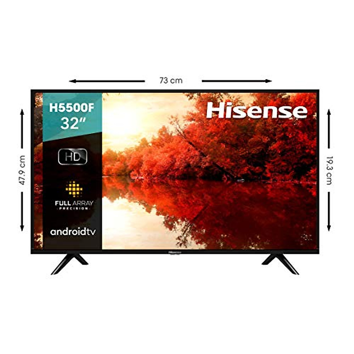 Hisense 32-Inch 32H5500F Class H55 Series Android Smart TV with Voice Remote (2020 Model)