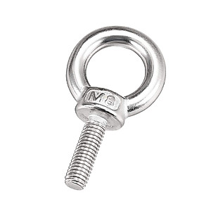 uxcell Lifting Eye Bolt M8 x 25mm Male Thread 304 Stainless Steel for Hanging, Pack of 5