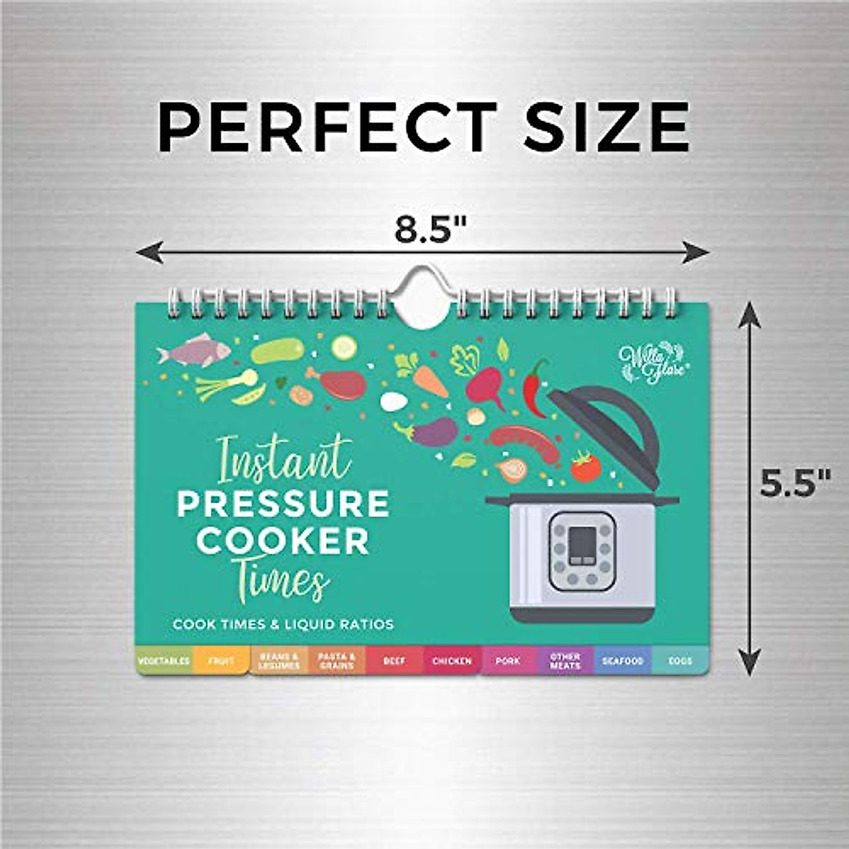 Willa Flare Electric Pressure Magnetic Cooker Cook Times Cheat Sheet (Large Font) - Reference Chart Compatible with Instant Pot and InstaPot + Perfect Hard-Boiled Egg Method, Cooking Tips and Tricks