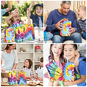 STARRKY 40PCS Party Favor Bags, Tie Dye Gift Bags, Kids Birthday Party Gift Bags Camouflage Treat Bags, 8.7 x 4.7 x 3.1 inches Goodie Bags Retro Tie Dye Party Decorations