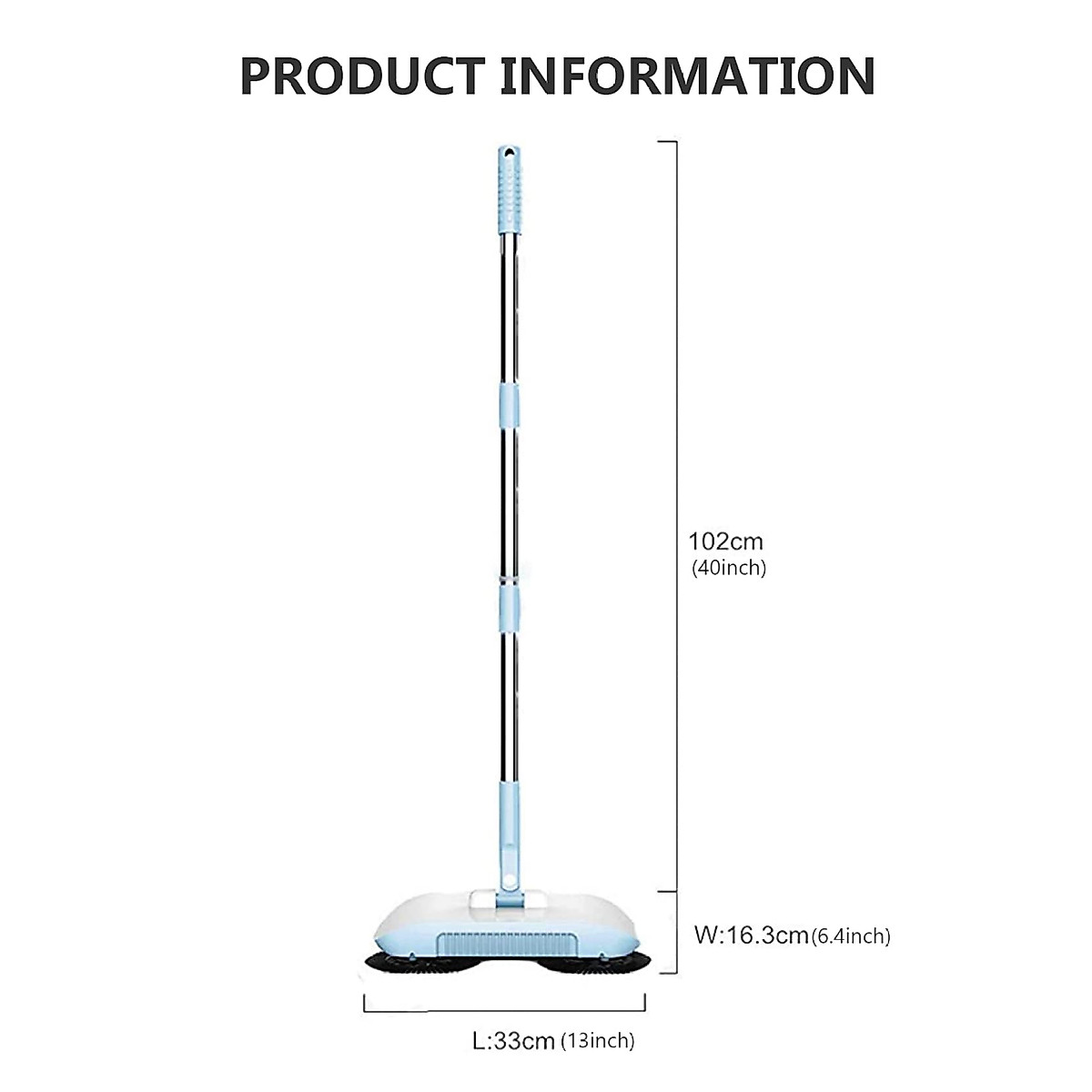 Hand Push Sweeper, 3 in 1 Household Sweeper Vacuum Cleaner, Crumb Sweeping Mop, Easy to Use Microfiber Mop Home Cleaning Tool for Home Use (Blue)