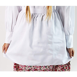 Making Believe Womens Classic Mop Cap and Apron Set, White