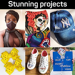 Hotfix Applicator Rhinestone, Larger Hot Fixed Rhinestones Applicator Tool Pen Kit, Bedazzler Kit with Rhinestones for Clothes Crafts Badazzle, 19 Color Gems Crystals, Templates, 30/20/16SS w/Case