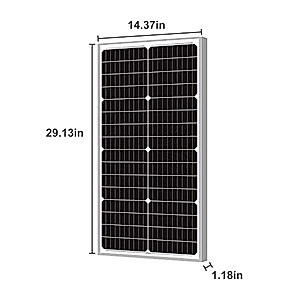 Newpowa 50W Solar Panel 50W(Watts) 12V(Volts) Monocrystalline PV Module High-Efficiency Battery Maintainer Power for Battery Charging of Boat RV Camper SUV and Other Off-Grid Applications