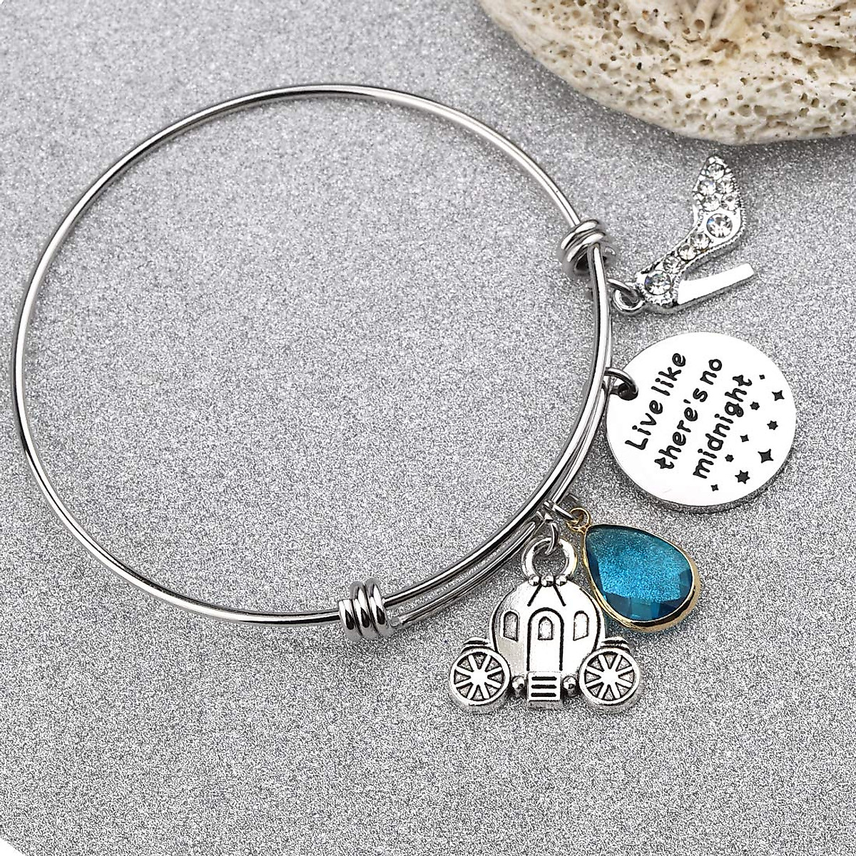 CHOORO Inspired Charm Bangle Live Like There's No Midnight Bracelet Fables and Fairytale Gift For Her (No Midnight bracelet)