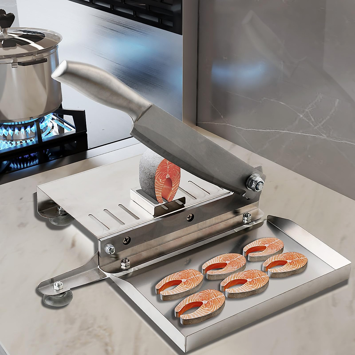 NICCOO Manual Meat Cutter Machine Biltong Slicer Rib Chicken Cutting Machine Chinese Medicine Beef Jerky Slicer Stainless Sliver ZGD-PQPQ-001@TPUSEK06 0