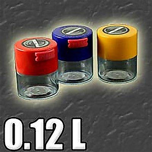 Minivac - 10g to 30 grams Vacuum Sealed Container Black Cap & Clear Body