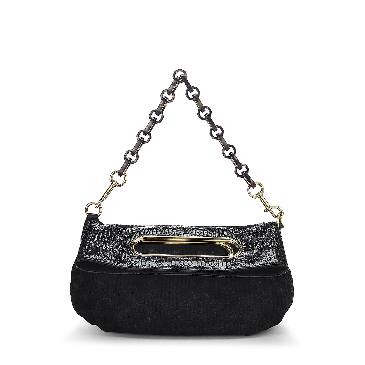 Louis Vuitton, Pre-Loved Black Monogram Suede Motard Before Dark Bag, Black