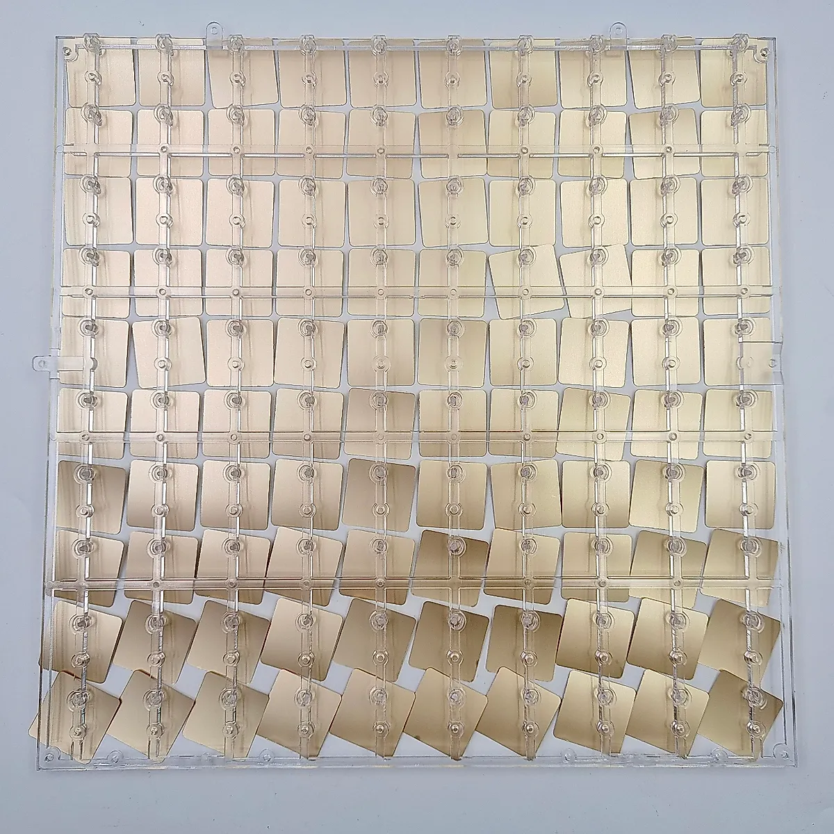 Rehoodeco Matt Gold Shimmer Wall Backdrop 50PCS Square Sequin Backdrop Decoration Panels, Photo Backdrops for Birthday Anniversary Wedding Engagement Party Decoration 3D Wallpaper (MattGold3)