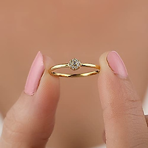 CARATRIO Engagement Rig for Women, 14k Solid Gold Lab grown Cluster Ring for wedding |Bridal gold ring promise ring |Jewellery Gift | Birthday Gift For Gold (4.5, White Gold)