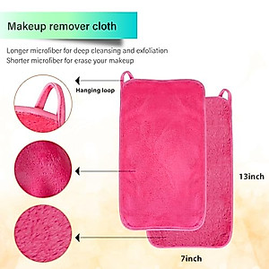 Nugilla Makeup Remover Cloth, 13x7 Inch Reusable Makeup Remover Towels, Microfiber Fast Drying Facial Washcloth, Soft Face Towels for Washing Face