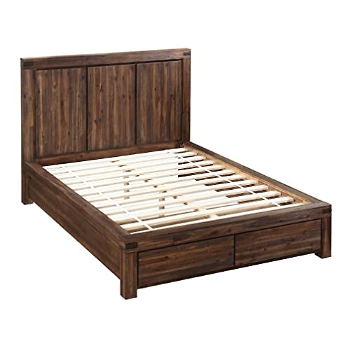 Modus Furniture Solid-Wood Bed, Queen, Meadow - Brick Brown