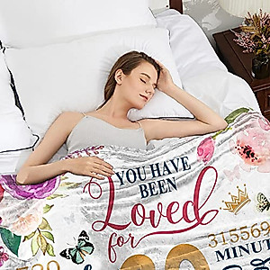 Hcoviv 60th Birthday Gifts Women Blanket 50*60, Happy 60th Birthday Gift Ideas, 60th Birthday Decorations, Gifts for Women Turning 60, Gifts for 60-Year-Old, Best Birthday Present 1963 Throw Blanket