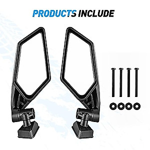 Nilight UTV Side Mirrors Aluminum X3 Rear View Mirror Upgraded 360 Degree Adjustment Compatible with 2016 2017 2018 2019 2020 2021 2022 2023 Can Am Maverick X3 Turbo R, 2 Years Warranty