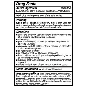 Amazon Basics Anticavity Fluoride Rinse, Alcohol Free, Mint, 18.00 Fl Oz (Pack of 4) (Previously Solimo)