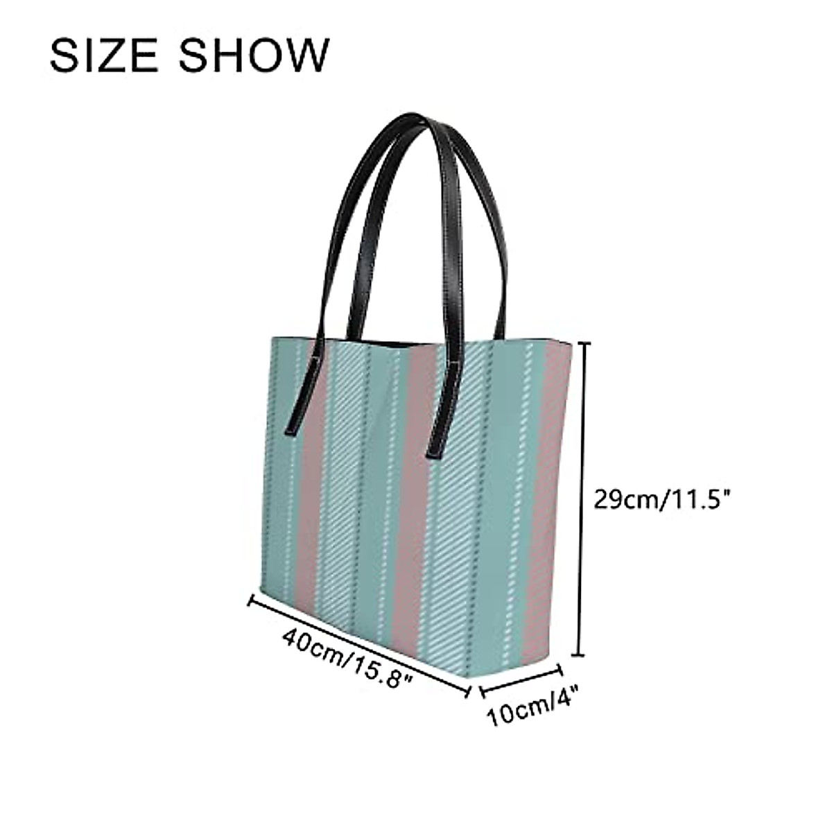 Fashion Tote Handbags Women's Soft Tote Shoulder Bag for Women Work Shopping Top Handle Satchel Bags, 15.8×4×15.4 inches,Retro Green Pattern