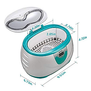 Ultrasonic Cleaner, UKOKE UUC06G Professional Ultrasonic Jewelry Cleaner & Blitz 653 Gem & Jewelry Cleaner Concentrate, Tall Bottle of 8 Fluid Ounces, 1-Pack, Blue