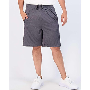 5 Pack Men’s Active Quick Dry Fit Short Pockets Athletic Running Gym Basketball Workout Activewear Sports Men, Set 7, L, Pack of 5