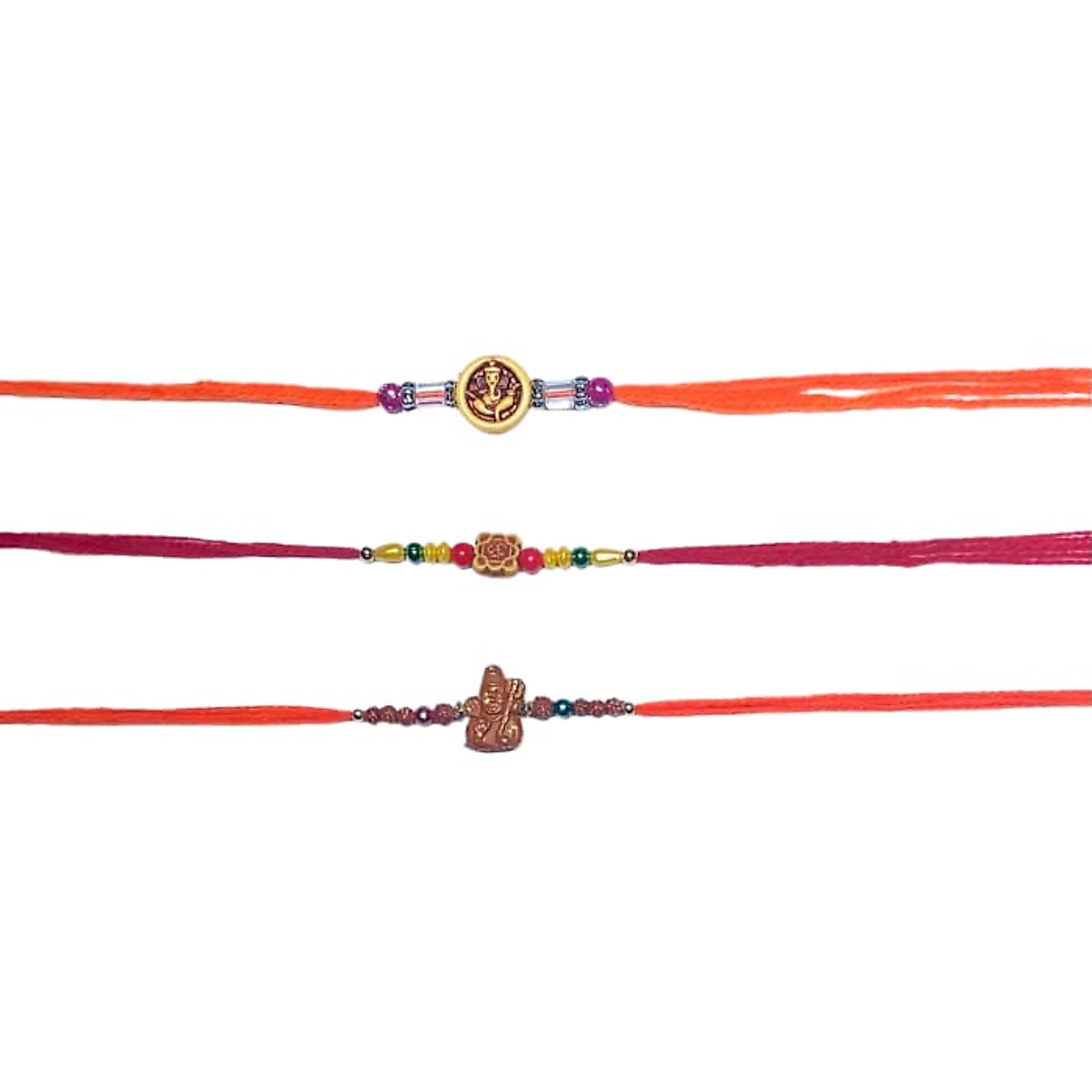 WhopperIndia Set of 3 Rakhi Thread | Rakhi Bracelet For Your Brother | Assorted Rakhi | Indian rakhi | rakhi for bhaiya bhabhi | rakhi for boy | Rakhi for Bhai | Rakhi for Brother