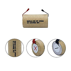 BAOBIAN SubC Sub C 2200mAh 1.2V Ni-CD 10C Discharge Rate Rechargeable Battery Cell with Tabs for Power Tools (15Pcs)