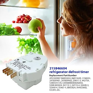 Gxcdizx 215846604 Refrigerator Defrost Timer Replacement for Frigidaire Ffht1814lw4, Ffht1817ls1, 215846604, Ffht1817ls4, Ffht1817ls8, Ffht1817lw8, Nftr18x4lw6, Ffht1826ls5, Ffht1826lw2, Ffht1826lw9