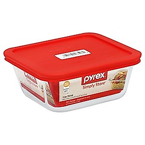 Pyrex Simply Store 4Cup/950ml Square Red PC