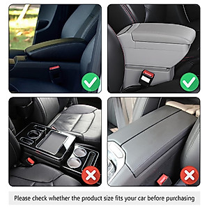 Upgraded Car Center Console Cover,Microfiber Leather Car Armrest Cover Cushion with 2 Storage Bags,Universal Car Armrest Storage Box Car Interior Accessories for Most Vehicles (Black)