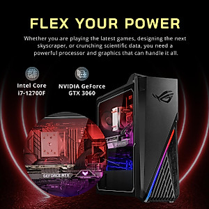 Asus 2022 ROG Gaming Desktop, Intel Core i7-12700F Processor, 32GB DDR4 RAM, 1TB PCIe SSD + 1TB HDD, NVIDIA GeForce RTX 3060 12G DDR6, Win 11 Pro, Black, 32GB Snowbell USB Card