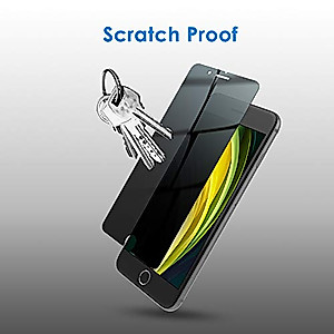 JETech Privacy Screen Protector for iPhone SE 3/2 (2022/2020 Edition), iPhone 8 and iPhone 7, Anti-Spy Tempered Glass Film, 2-Pack