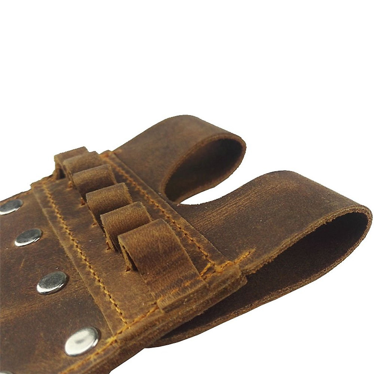 CHINA AMIER ARCHERY Back Pocket Arrow Quiver Horse Leather Pocket Quiver for Holding 6 Pieces Arrows (Brown)