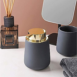 Refillable Liquid Hand Soap Dispenser Decorative Ceramic Refillable Liquid Soap Dispenser Pump Bottle for Bathroom, Kitchen Sink - Holds Hand Soap, Dish Soap. Ceramics Foam soap Dispenser Pump Bottle