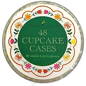 Meri Meri Spring and Easter Floral Scalloped Cupcake Liner Cases, 48 Count