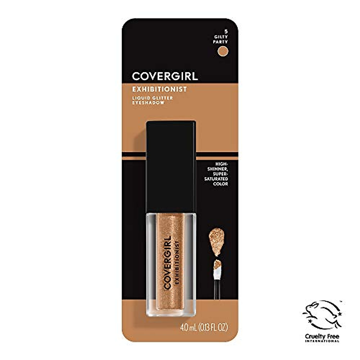 COVERGIRL Exhibitionist Liquid Glitter Eyeshadow, Gilty Party , 0.13 Ounce