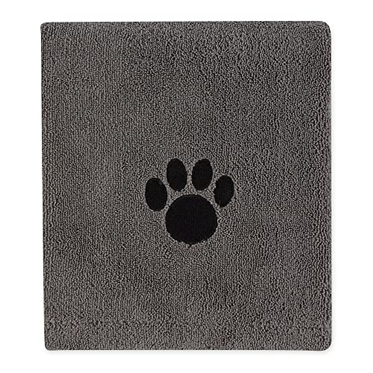 Bone Dry Pet Grooming Towel Collection Absorbent Microfiber X-Large, 41x23.5", Embroidered Gray