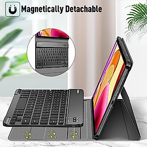 Fintie Keyboard Case for Amazon Fire Max 11 (13th Generation, 2023 Release), Slim Lightweight Cover with Detachable Bluetooth Keyboard, Black