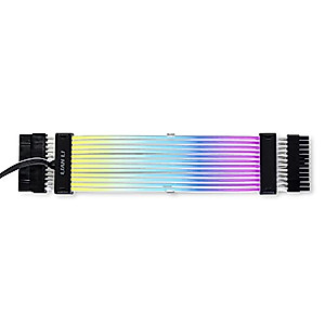 Lian Li Strimer Plus V2 24 Pin (PW24-PV2) -Addressable RGB Power Extension Cable (Strimer L-Connect 3.0 Controller Included), Black & UNI Fan SL-Infinity 120 RGB Triple Pack Black with Controller
