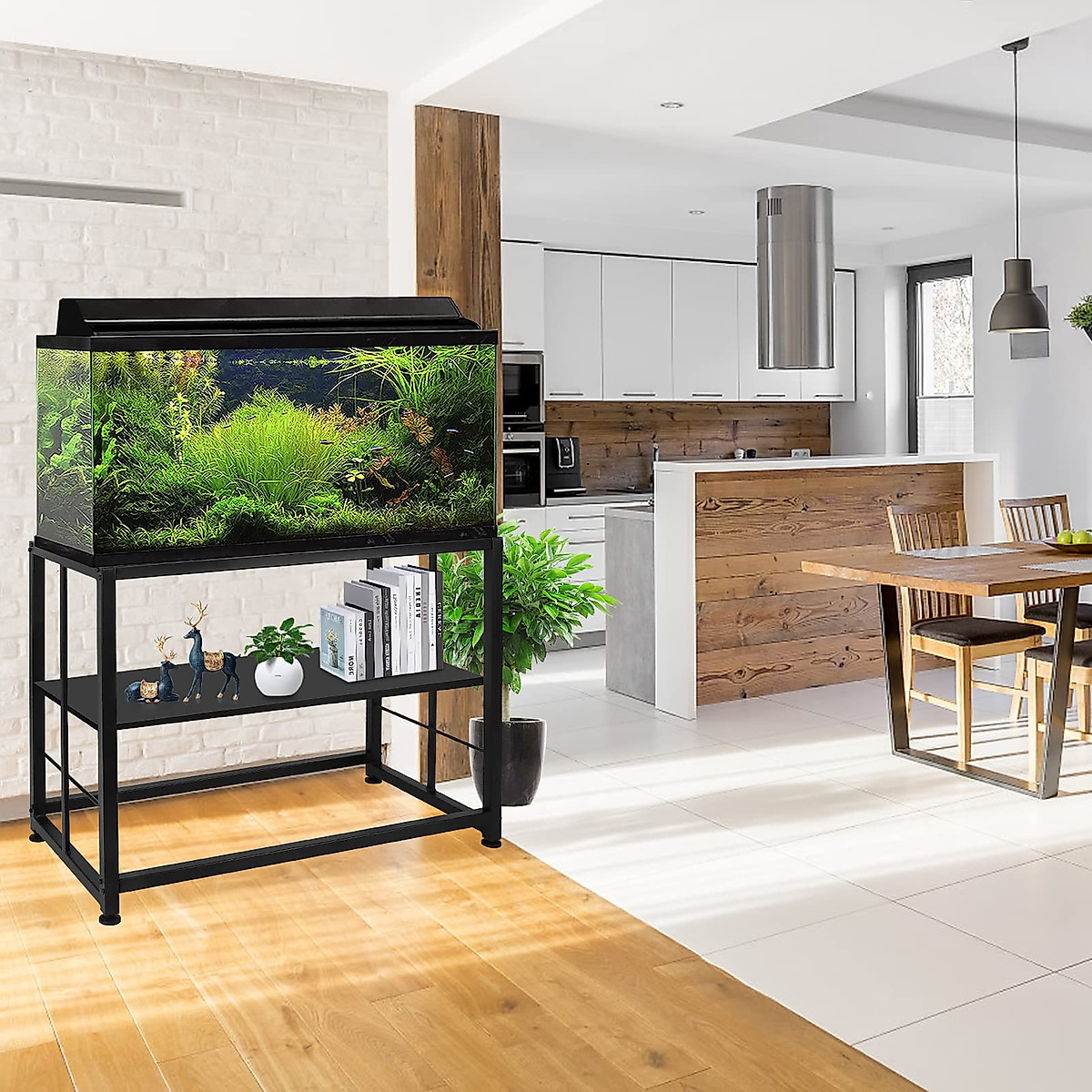 ZOMOFEW Metal Aquarium Stand, 40 Gallon Fish Tank Stand , Double-Layer Detachable Design, Easy To Assemble,Suitable for Home Fish Tank, Landscape Fish Tank And Oceanarium（Tank not included）