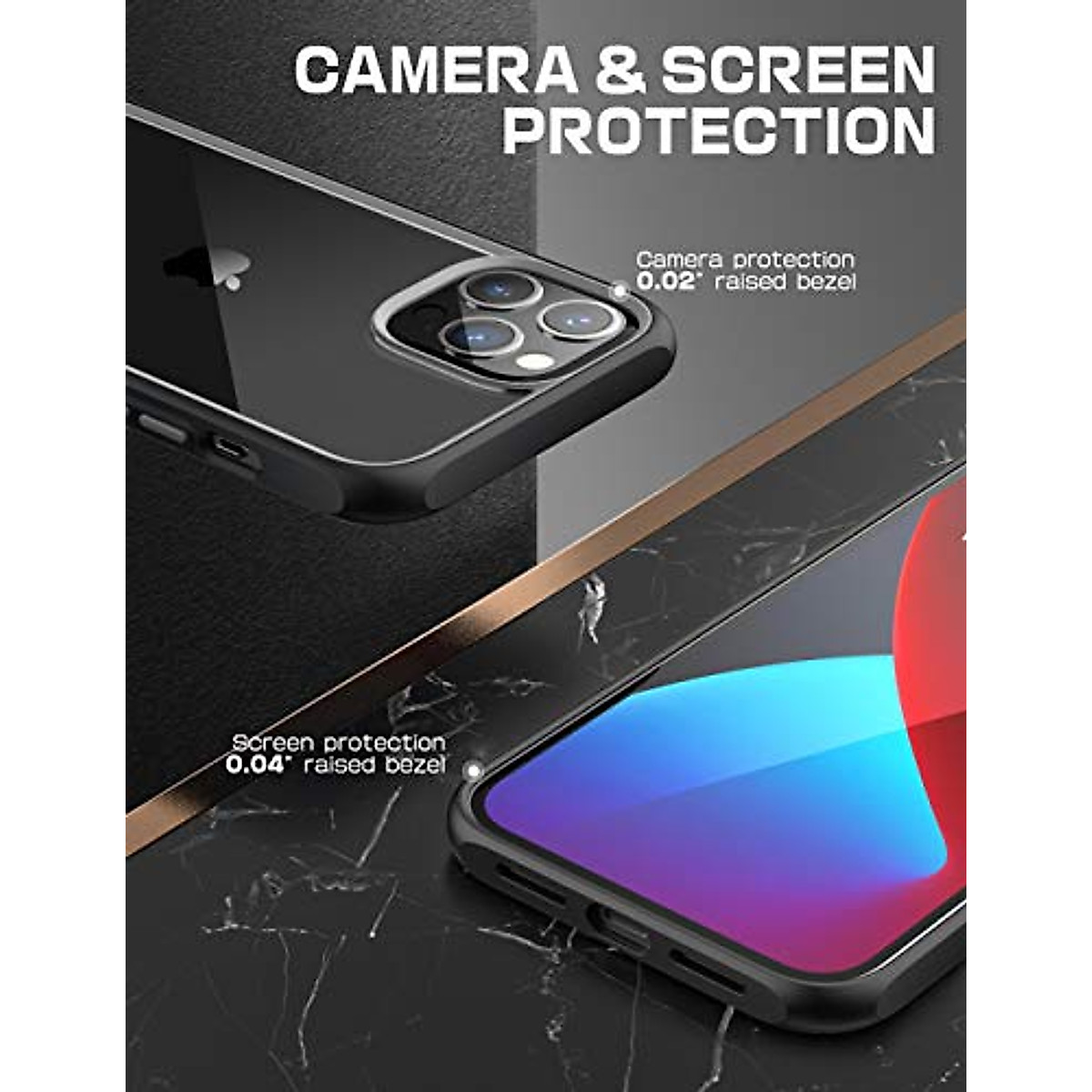SupCase Unicorn Beetle Style Series Case Designed for iPhone 12 Pro Max (2020 Release) 6.7 Inch, Premium Hybrid Protective Clear Case (Black)