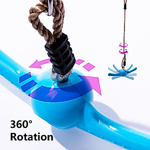 OMNISAFE Ninja-Twister Swing Spins Set, 360° Handle Twist-Kid Ninja Hang Toys, Adjustable Slackline Attachments, Playground Doorway Outdoor Backyard Toddler Swing, Exercise Coordination & Strength