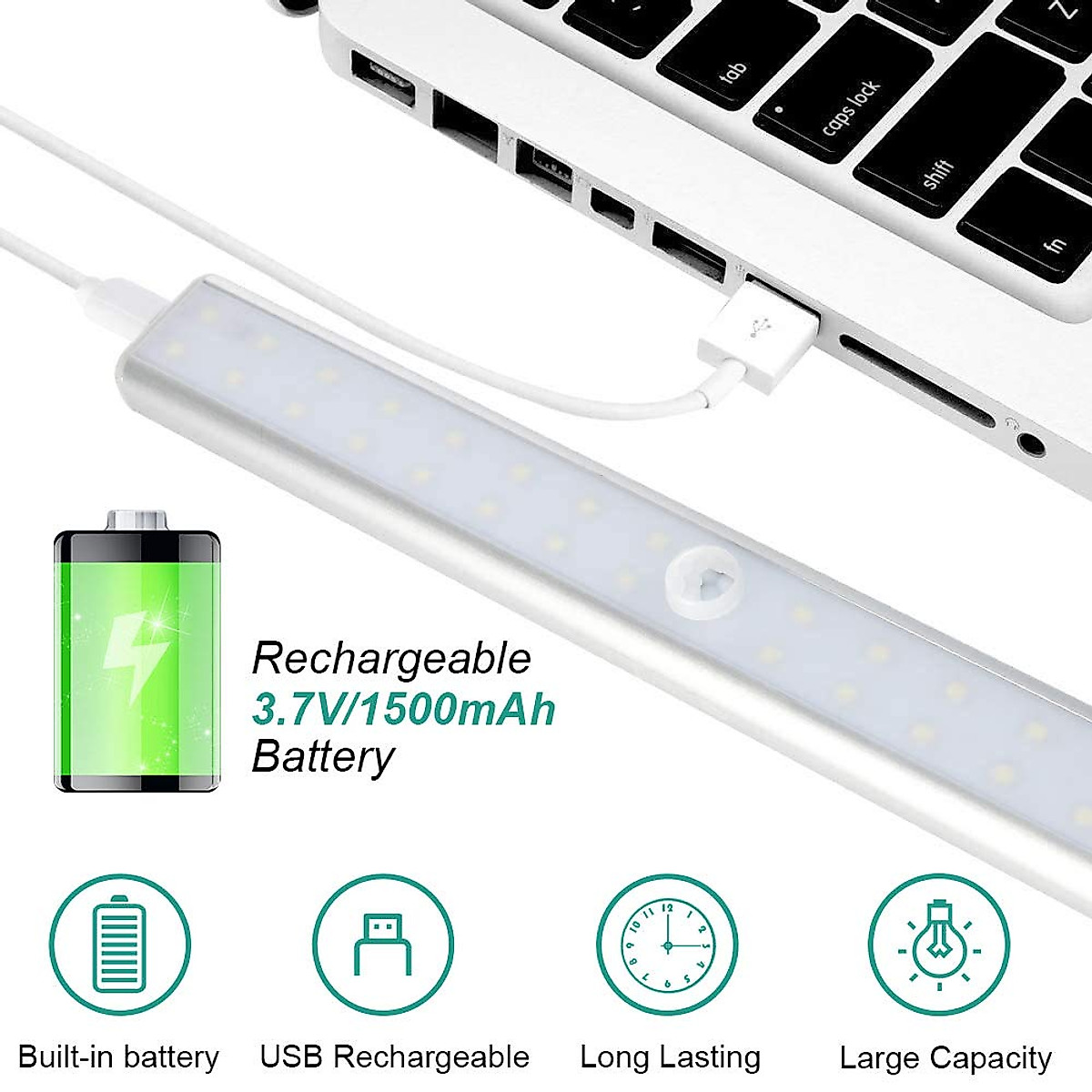 Litake Under Cabinet Lighting Rechargeable,32 LED Wireless Closet Lights with Remote,Dimmable LED Light Bar with Magnetic Strip for Kitchen Cabinets,3 Packs