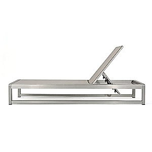 Christopher Knight Home California Outdoor Mesh Chaise Lounge with Aluminum Frame, 2-Pcs Set, Grey / Silver