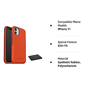 OtterBox Symmetry Series Case for iPhone 11 and iPhone XR - Includes Cleaning Cloth - Risk Tiger (Mandarin RED/PUREED Pumpkin)