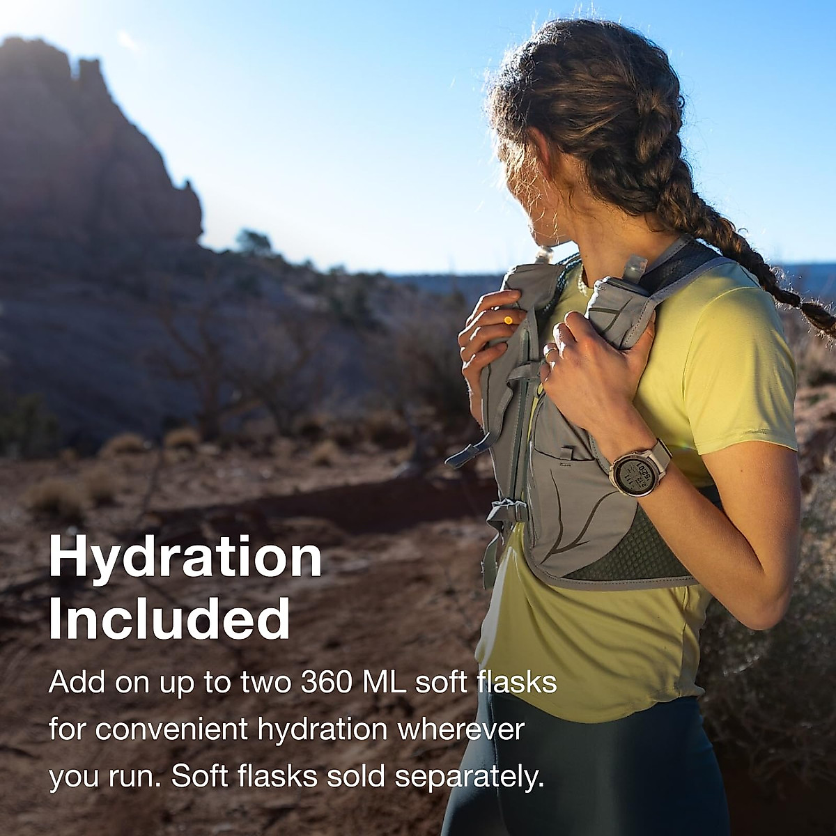 Osprey Dyna LT Women's Running Hydration Vest with Hydraulics Soft Flasks, Verdigris Green, Small