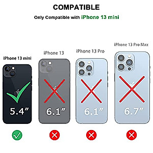 TENDLIN Compatible with iPhone 13 Mini ​Case Wood Grain with Carbon Fiber Texture Design Leather Hybrid Case Compatible for iPhone 13 Mini 5.4-inch Released in 2021 Black