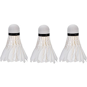 Tbest Goose Shuttlecocks,3Pcs Professional Training Sport Badminton Balls Birdies Badminton Shuttlecocks with Great Stability and High Speed for Outdoor Indoor Sport