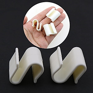 LUORNG 10PCS 23x23x19mm Cardboard Flat Hooks Shelf Hooks White Shelves Plastic S Hooks for Hanging Heavy Duty Kitchenware Towel Decoration