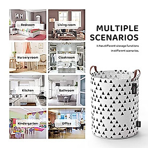 Large Laundry Hamper for Dirty Clothes, Cloths & Towels | Tall, Big Basket for Extra Loads | XL Size, Sturdy, Collapsible, Portable & Waterproof | Cute, Modern | Kids, Nursery, Girls, Baby (2 Baskets)