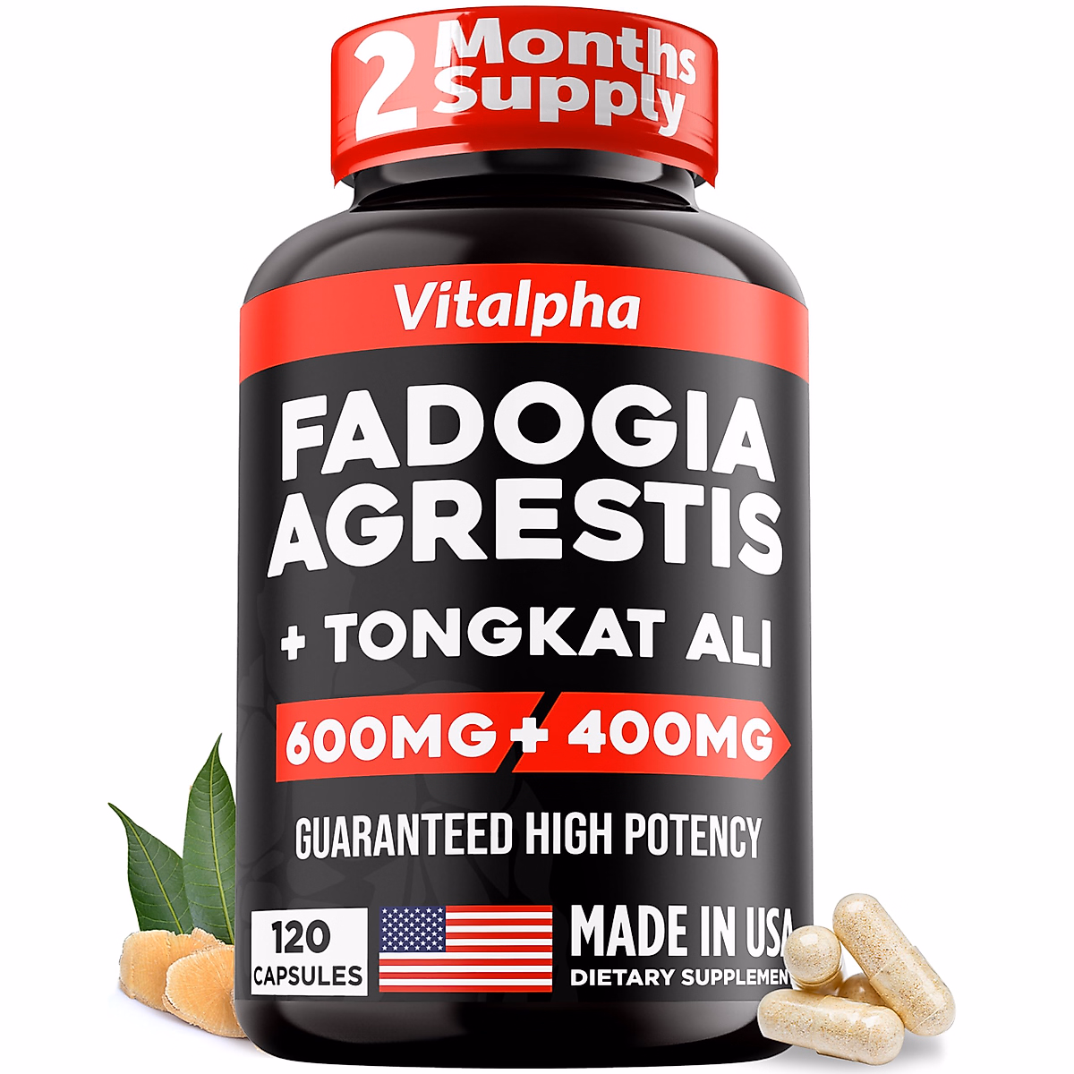 Ultra Concentrated 86,000mg Fadogia Agrestis Tongkat Ali Blend – 200:1 Tongkat Ali + 10:1 Fadogia Agrestis + Bioperine - Maximum Strength Blend for Athletic Performance & Muscle Mass - 120 V-Caps