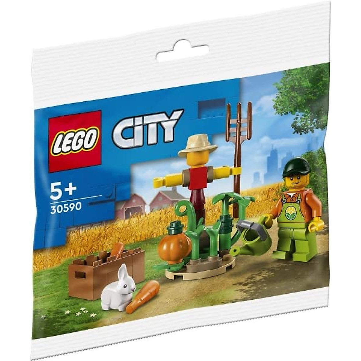LEGO City Farm Combo Pack: Farm Garden and Scarecrow Polybag (30590) and Brown Chicken