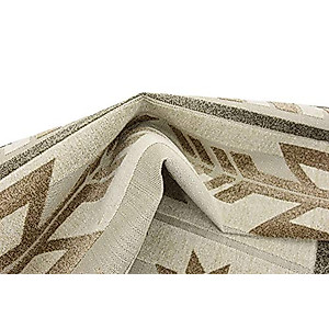 Unique Loom Outdoor Modern Collection Area Rug - Albuquerque (5' x 8' Rectangle, Beige/ Brown)